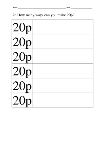 How many ways can you make 10p / 20p | Teaching Resources