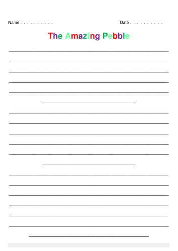 Year 2 SATs Long Writing Task The Amazing Pebble | Teaching Resources