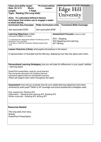 The Long Walk - Lessons on A Short Story | Teaching Resources