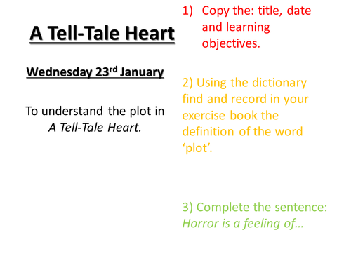 Tell Tale Heart / Scene From Film Scheme Lessons | Teaching Resources