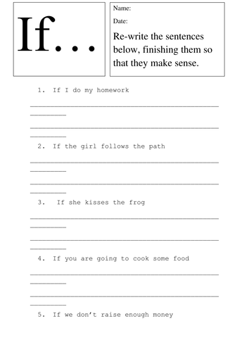If sentences | Teaching Resources