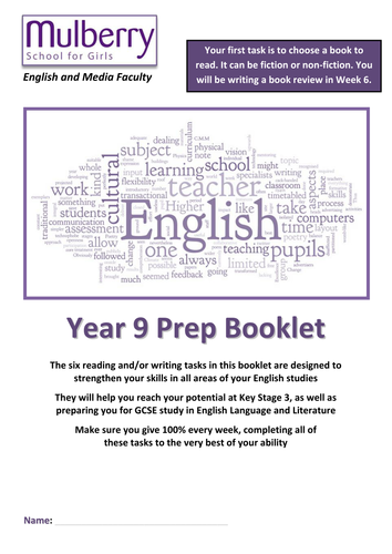 Reading and Writing Task Booklet | Teaching Resources