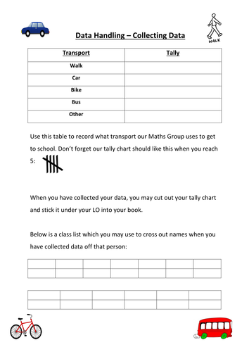 Collecting Data using Tally Chart | Teaching Resources