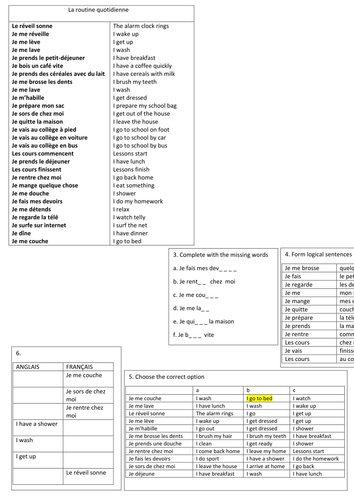 KS3 -Daily routine (word-builder) | Teaching Resources