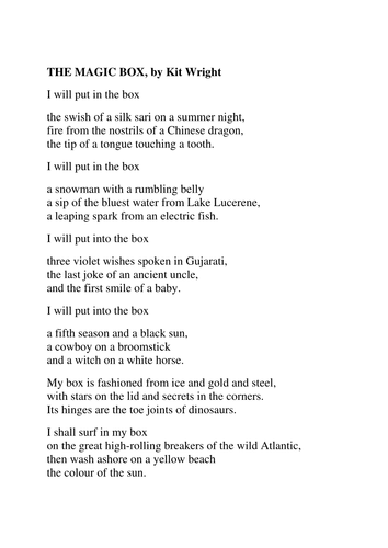 Poetry for Year 7 SEN | Teaching Resources