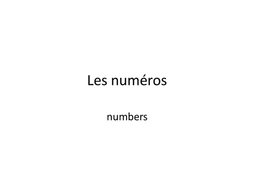 French numbers 1 to 20 animated | Teaching Resources