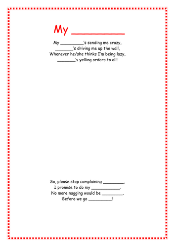 My Teacher (an instruction poem) comprehension | Teaching Resources