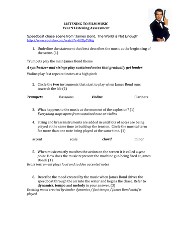 Film music listening task | Teaching Resources