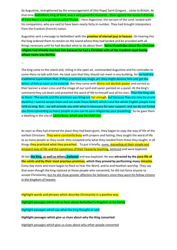 Conversion of English to Christianity | Teaching Resources