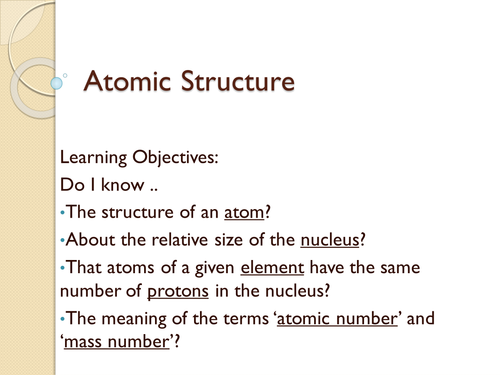Atomic Structure | Teaching Resources