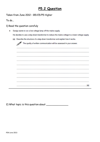 P5 OCR Extended answer practice | Teaching Resources