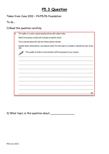 P5 OCR Extended answer practice | Teaching Resources