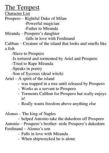 The Tempest resources to support IGCSE Literature | Teaching Resources