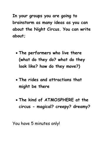 Physical Theater - The Night Circus | Teaching Resources