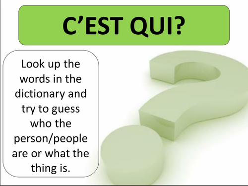 KS4 French Game - Who am I? | Teaching Resources