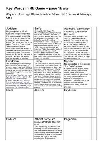 Key Words for learning and revision - a game | Teaching Resources