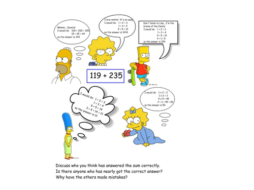 Character Math Discussion Activities | Teaching Resources