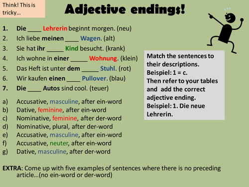Adjective endings | Teaching Resources