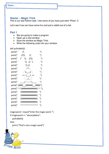Ks3 Python Programming Lesson Task Resources | Teaching Resources Ks3 Python Programming Lesson Task Resources | Teaching Resources