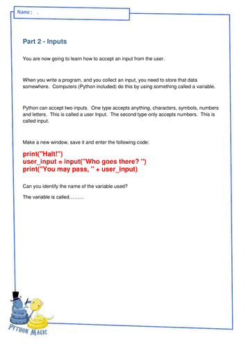 Ks3 Python Programming Lesson Task Resources | Teaching Resources Ks3 Python Programming Lesson Task Resources | Teaching Resources