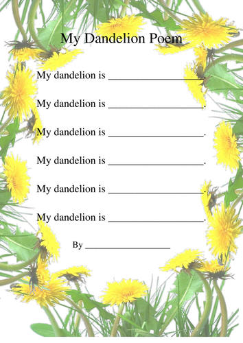 Dandelion poems | Teaching Resources