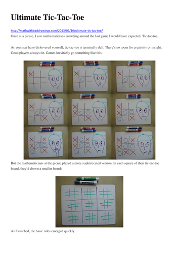 Ultimate Tic Tac Toe: math game | Teaching Resources
