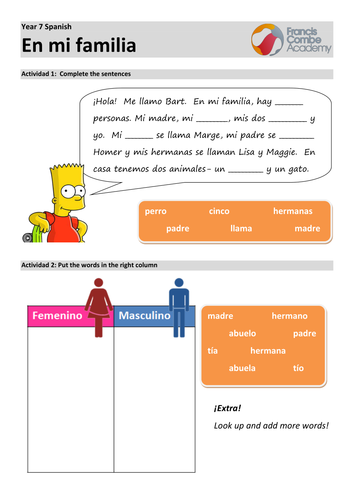 Mira 1 Unidad 3 Familia: Family KS3 Spanish | Teaching Resources