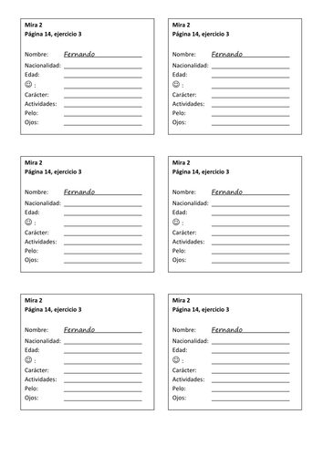 Mira 2 Unidad 1 La gente: People KS3 Spanish | Teaching Resources