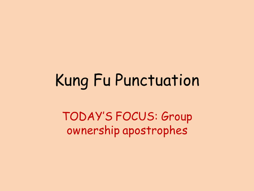 Kung Fu Punctuation | Teaching Resources