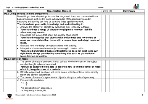 AQA GCSE Physics P3 specification checklists | Teaching Resources AQA GCSE Physics P3 specification checklists | Teaching Resources