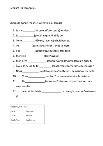 KS3 French My routine - future tense | Teaching Resources