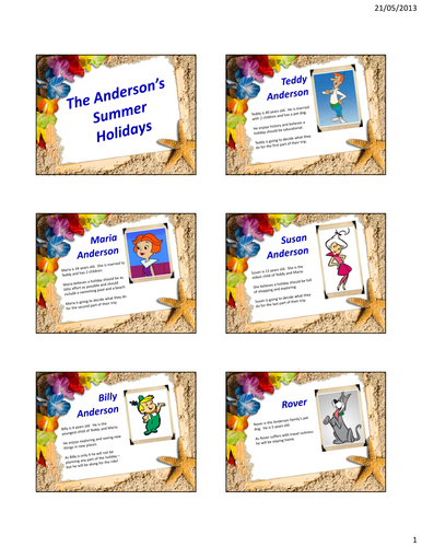 Summer Holiday Math Functional skills Task | Teaching Resources