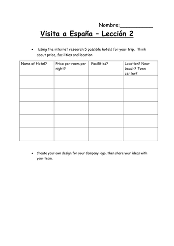 Project - Visit to Spain | Teaching Resources