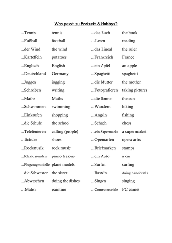 Hobbies Sentence Builder | Teaching Resources