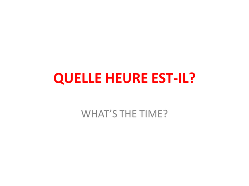 telling the time in French l'heure en français | Teaching Resources