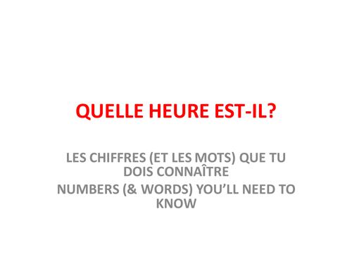 telling the time in French l'heure en français | Teaching Resources