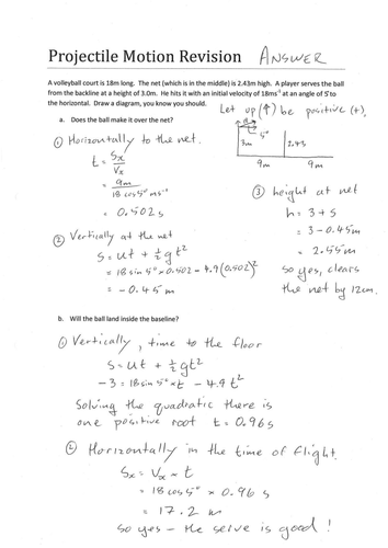 Projectile Motion Question | Teaching Resources