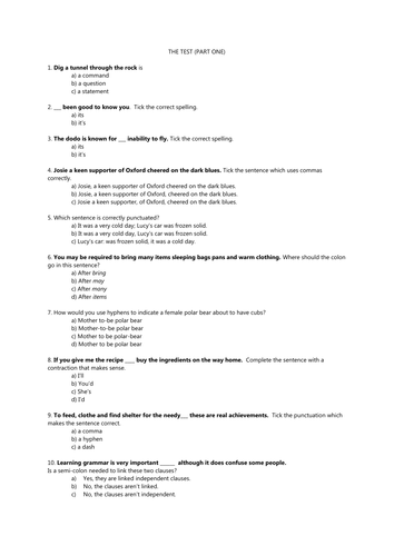 Spelling, Punctuation and Grammar Presentation | Teaching Resources