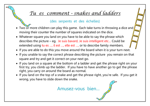 KS3 French - Personalities board game | Teaching Resources