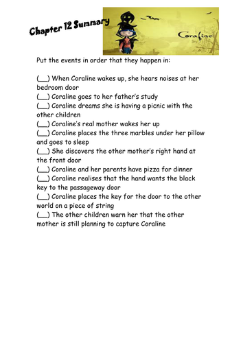 Coraline Chp 12 - Activities | Teaching Resources