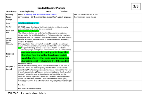 Project X guided reading METEORITE 4c to 4b | Teaching Resources
