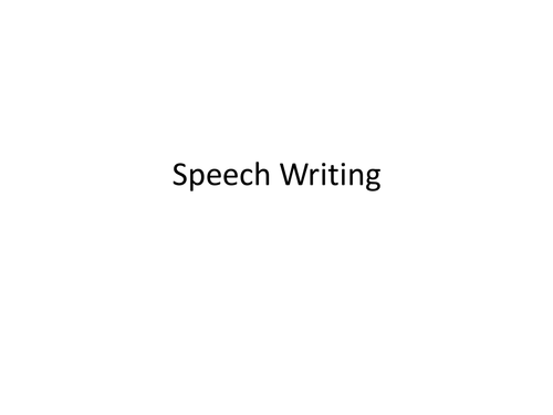 KS4 Speech Writing | Teaching Resources