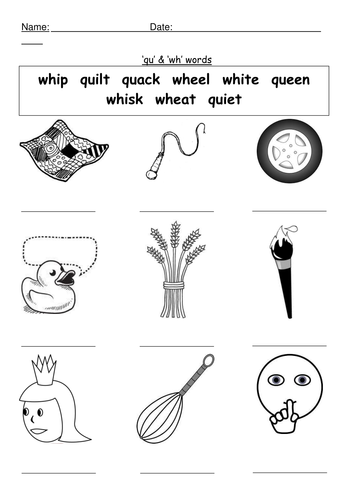 qu & wh consonants digraph worksheets | Teaching Resources