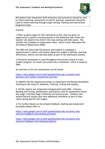 EAL Policies | Teaching Resources