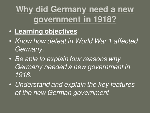 What were the effects of WW1 on Germany? | Teaching Resources