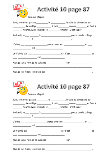 French Expo 1, Module 5, Unit 4 school, timetable | Teaching Resources