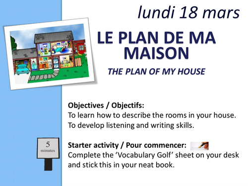 KS3 French - describe rooms in a house, vocab | Teaching Resources