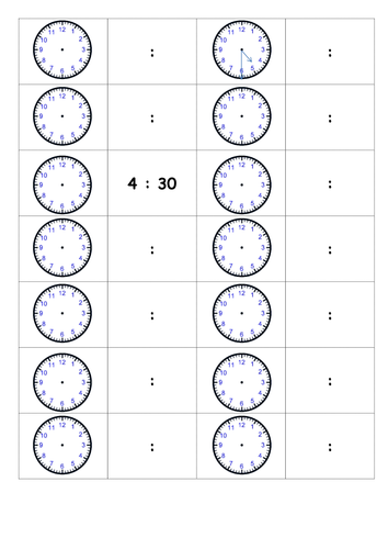 Analog Time Domino Activity | Teaching Resources