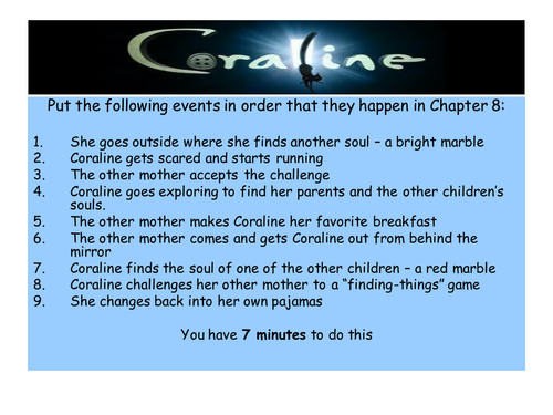 Coraline Chapter 8 - Coraline's Rescue Mission | Teaching Resources