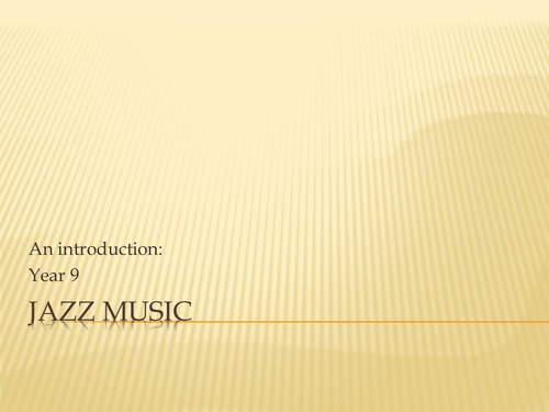 Introduction to Jazz music | Teaching Resources